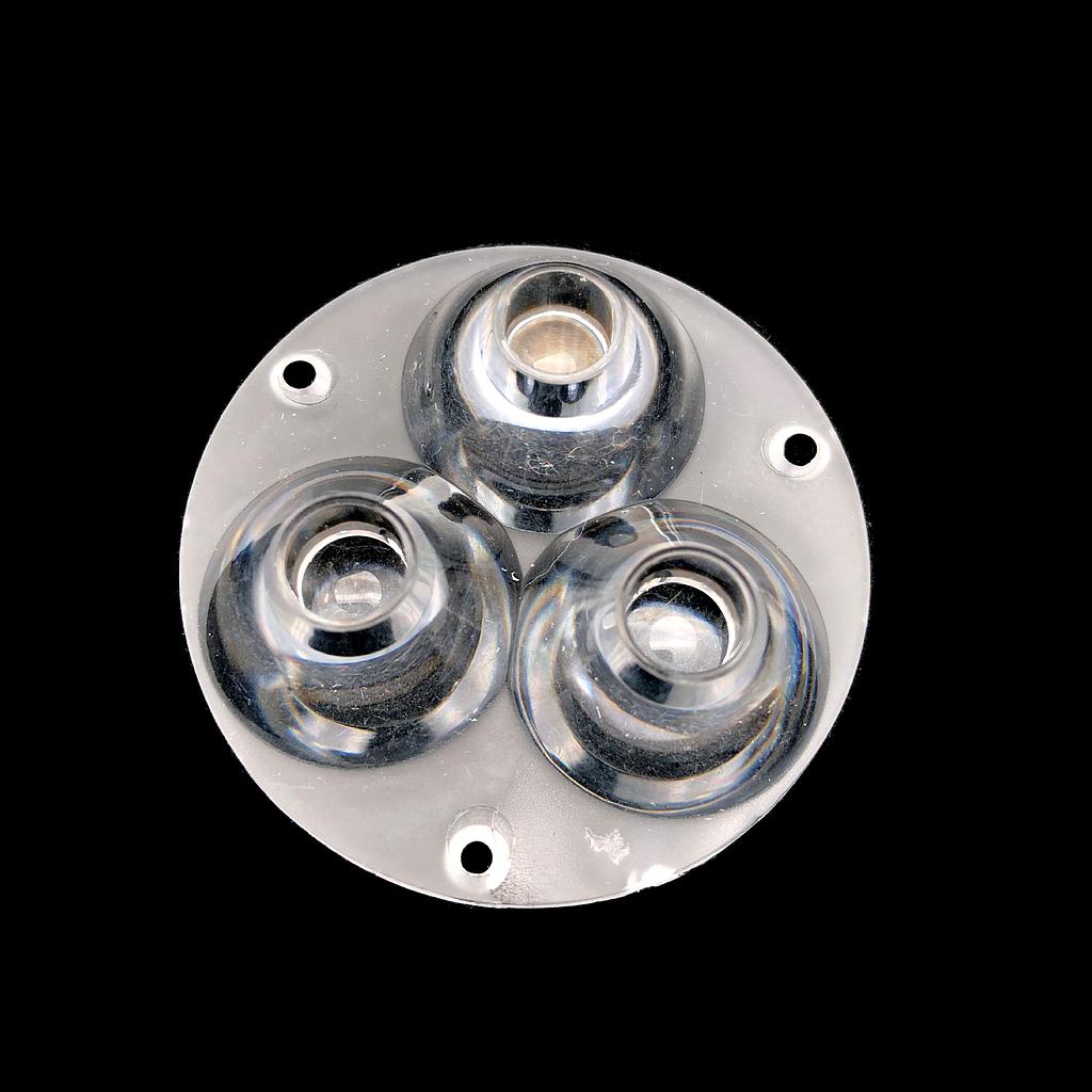34mm Diameter LED Module Lens 3 LEDs 30° Flat Water Clear Lens | SatisLED